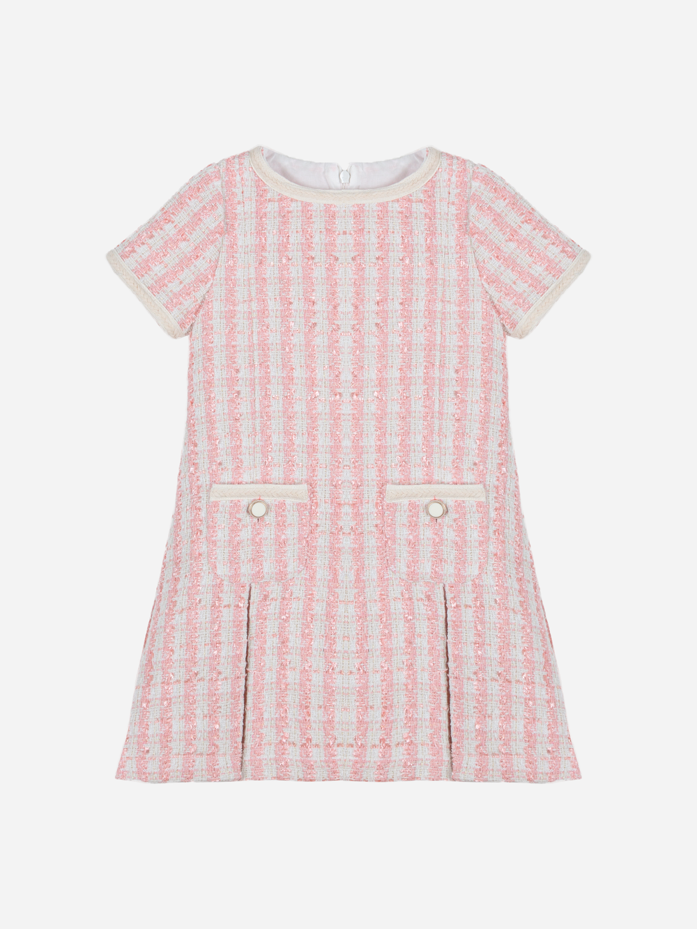 Pale pink tweed dress